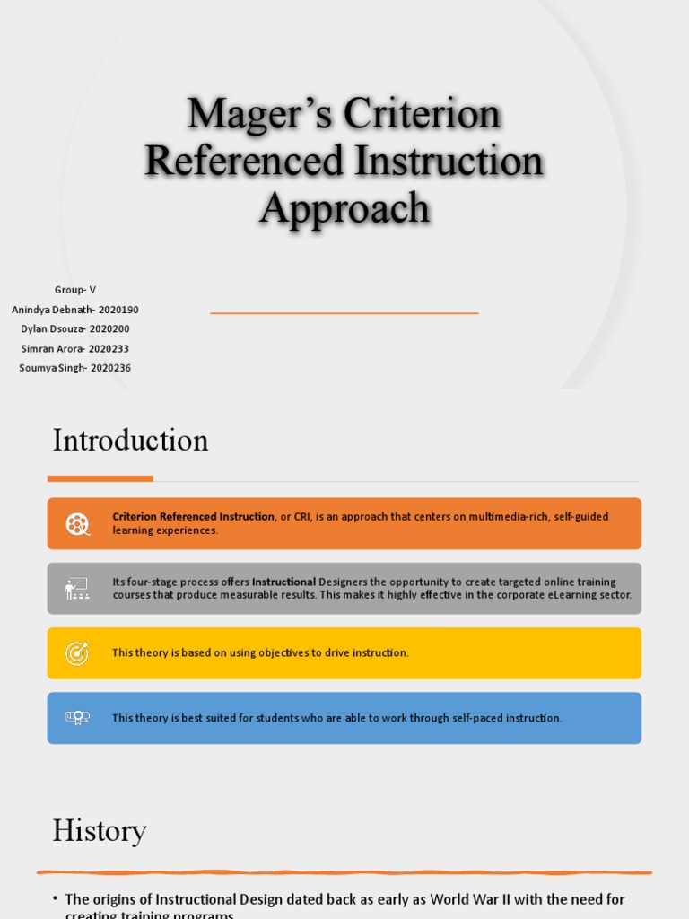 Mager's Criterion Referenced Instruction Approach | PDF | Educational ...