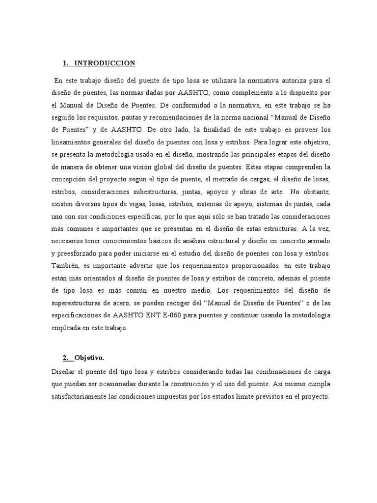 Diseno De Un Puente Tipo Losa Pdf Puente Fundación Ingeniería