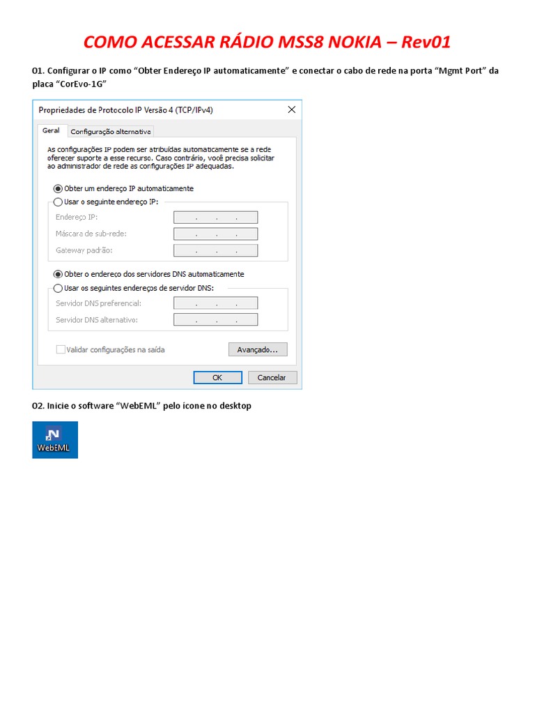 Acesso ao Rádio MSS8 Nokia via WebEML | PDF | Finanças e Administração ...
