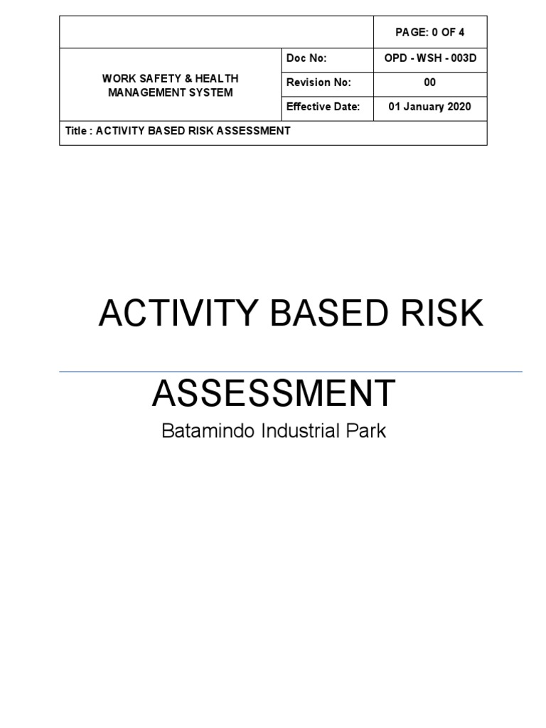 Activity Based Risk Assessment: Batamindo Industrial Park | PDF ...