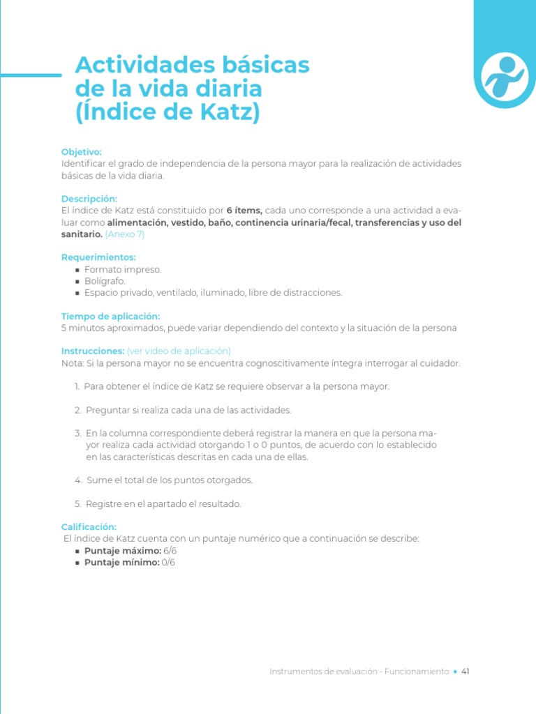 Actividades Básicas de La Vida Diaria Katz | PDF