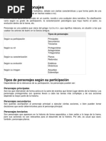 Clasificación de Tipos de Personajes | PDF