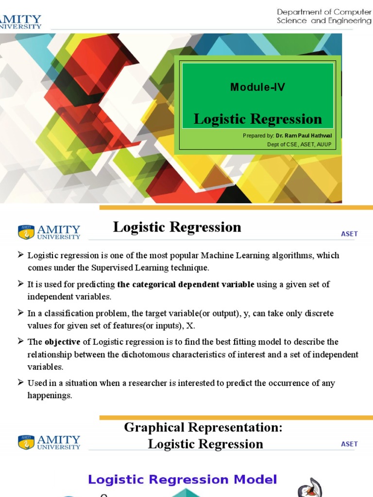 Module Iv Logistic Regression Pdf Logistic Regression Regression Analysis