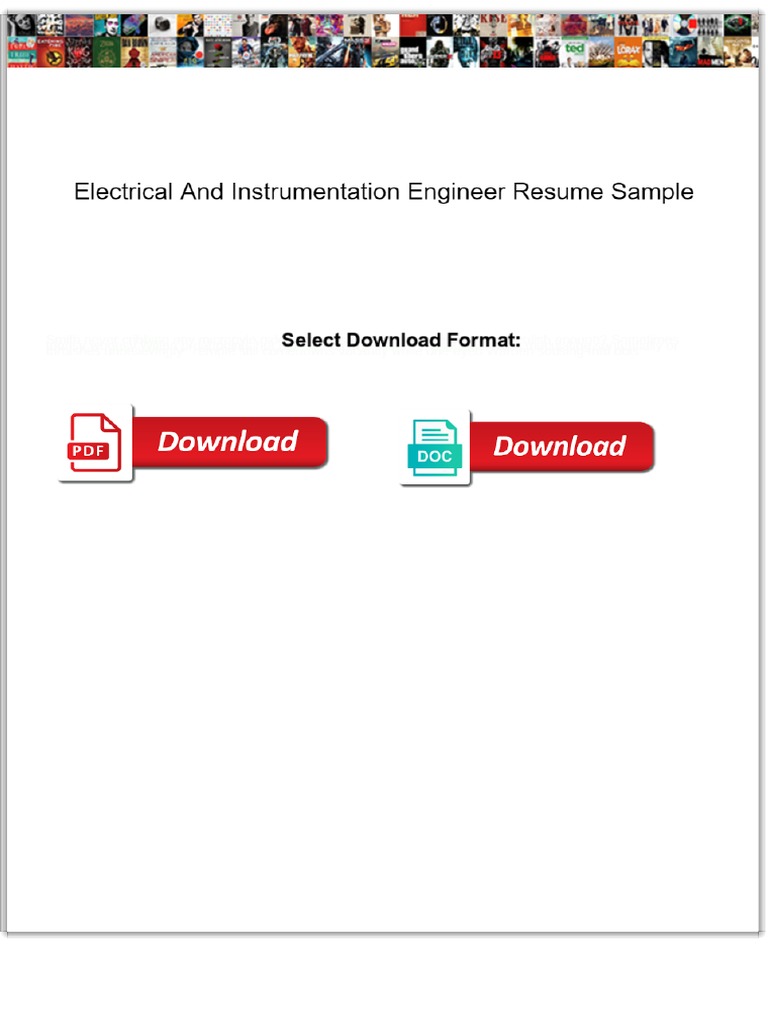 Electrical and Instrumentation Engineer Resume Sample - PDF | PDF