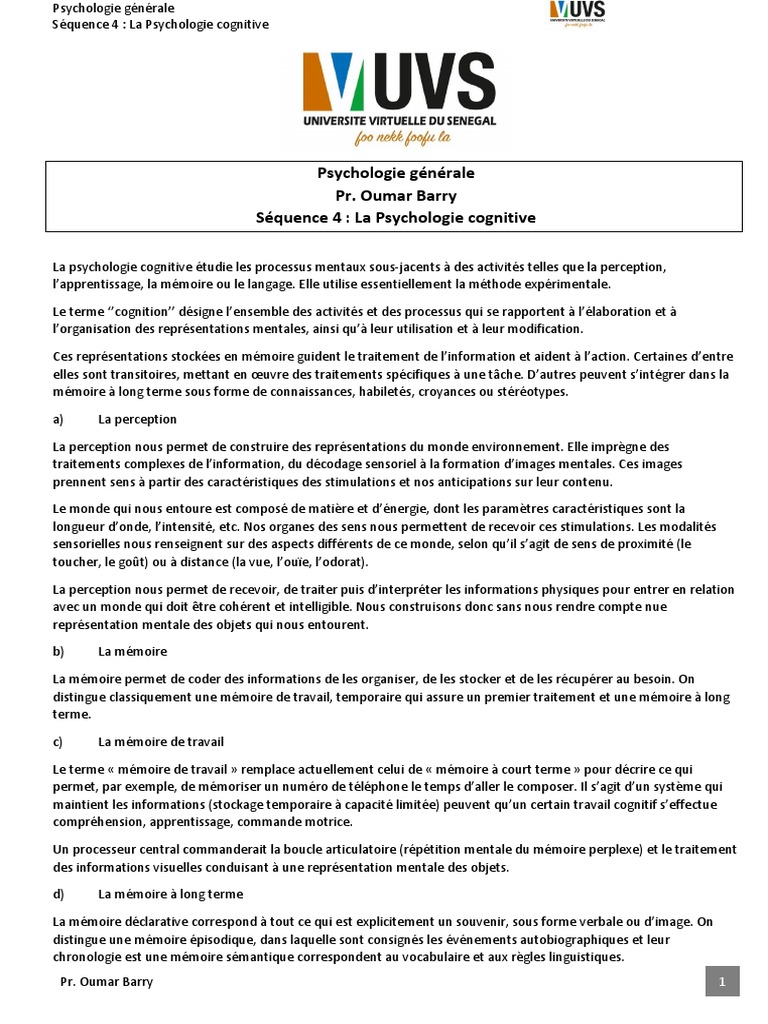 SEQ4 | PDF | Mémoire | Mémoire de travail