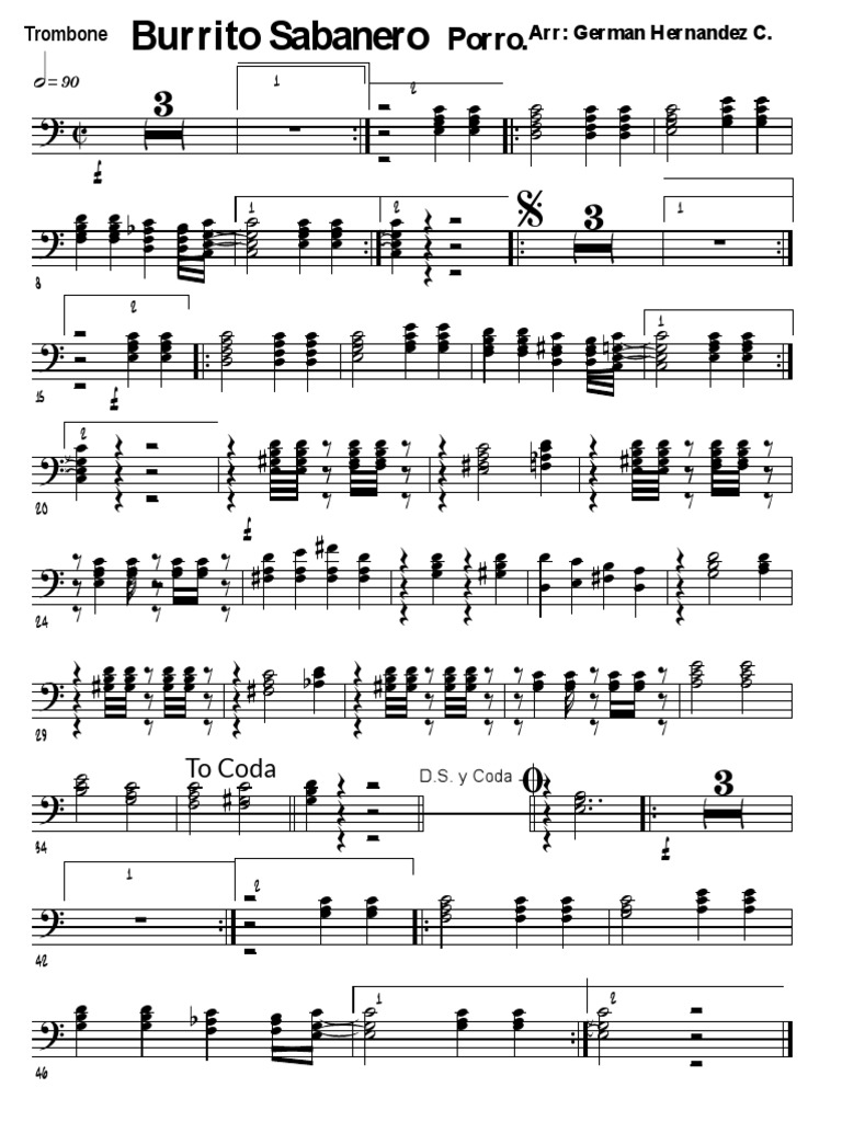 Burrito Sabanero Score - PDF Bone | PDF