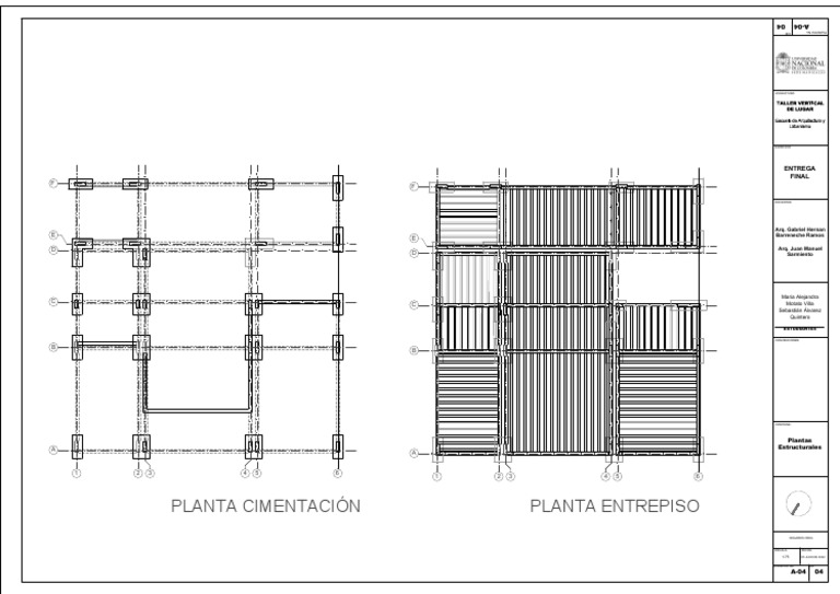 Planta Cimentación Planta Entrepiso: Entrega Final | PDF