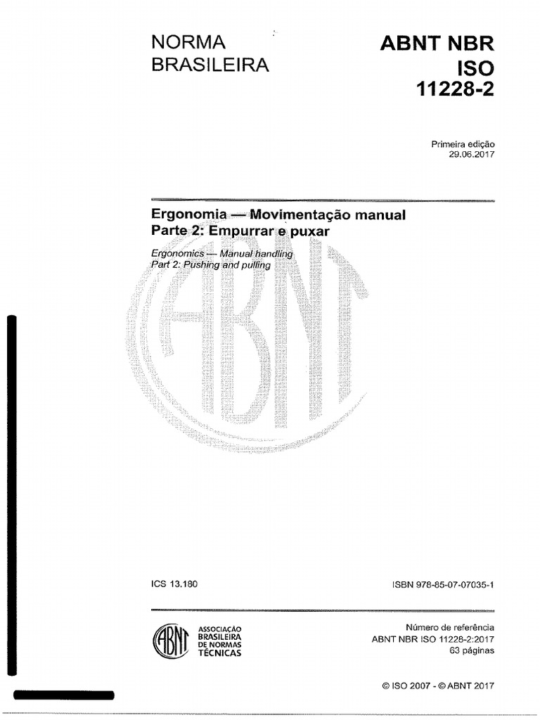 Abnt NBR Iso 11228-2 Inicio | PDF