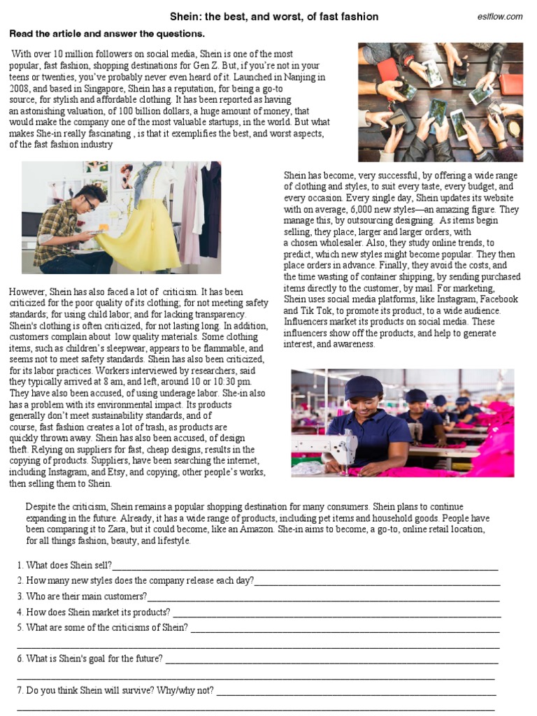 Read The Article and Answer The Questions | PDF | Fashion | Clothing