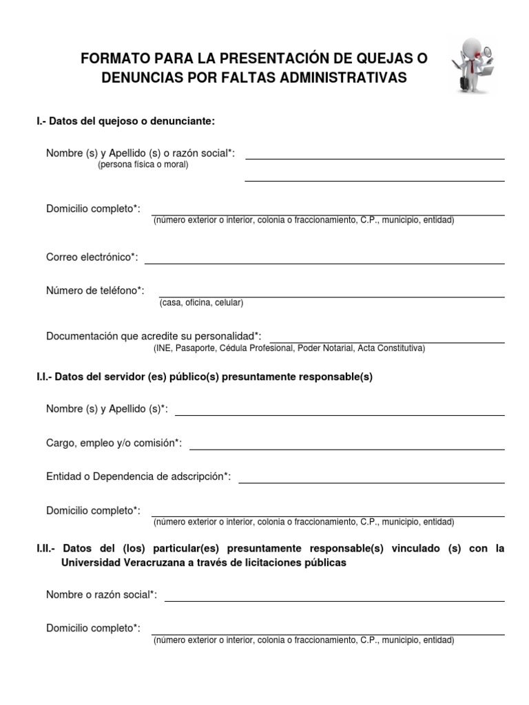 Formato-para-presentacion-de-Queja-o-Denuncia | PDF | Justicia | Crimen ...