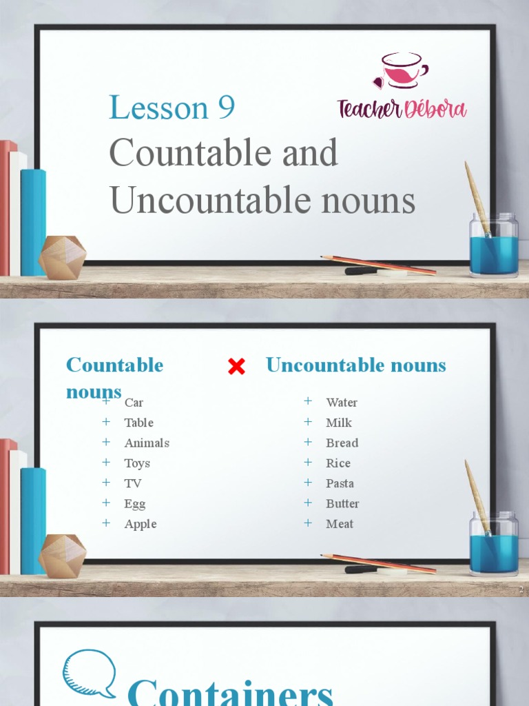 Lesson 9: Countable and Uncountable Nouns | PDF | Noun | Semantic Units