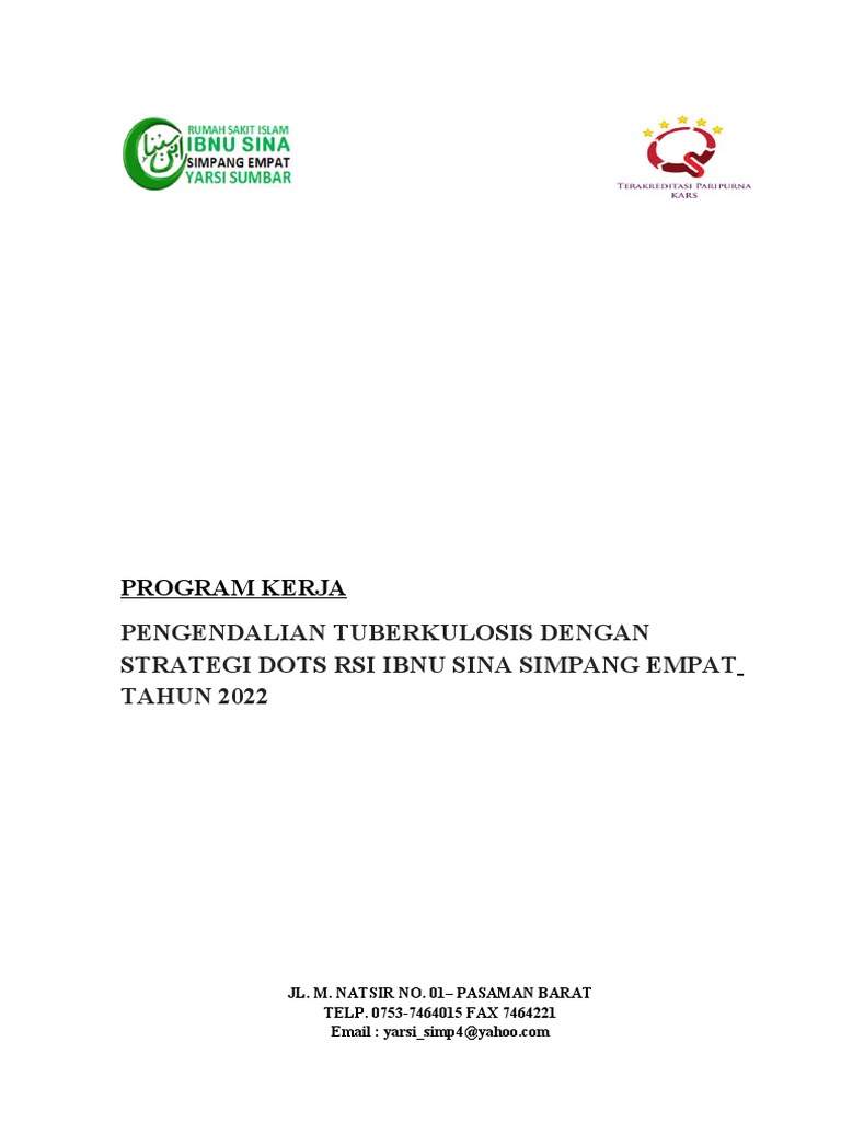 PROGRAM KERJA TB Dost 2022 | PDF