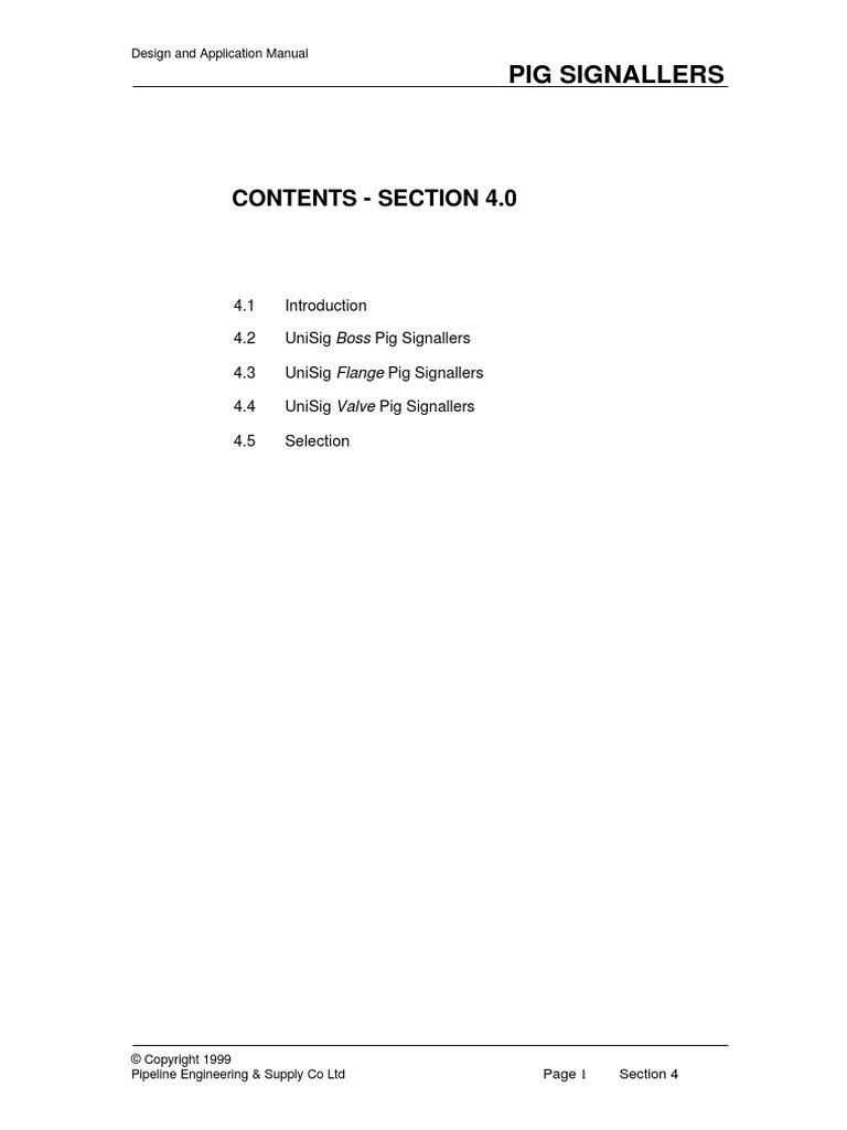 Section4 - Pig Signallers | PDF | Pipe (Fluid Conveyance) | Valve