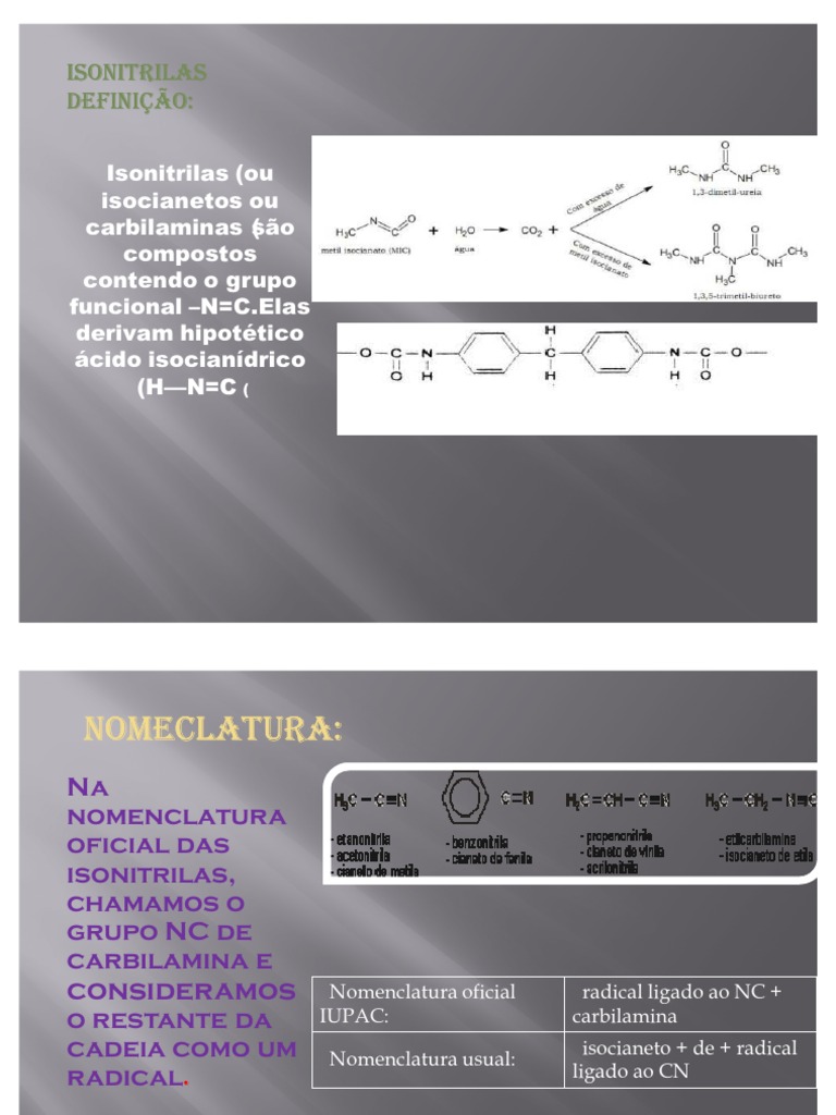 Isonitrilas Definição | PDF | Ciências e Matemática