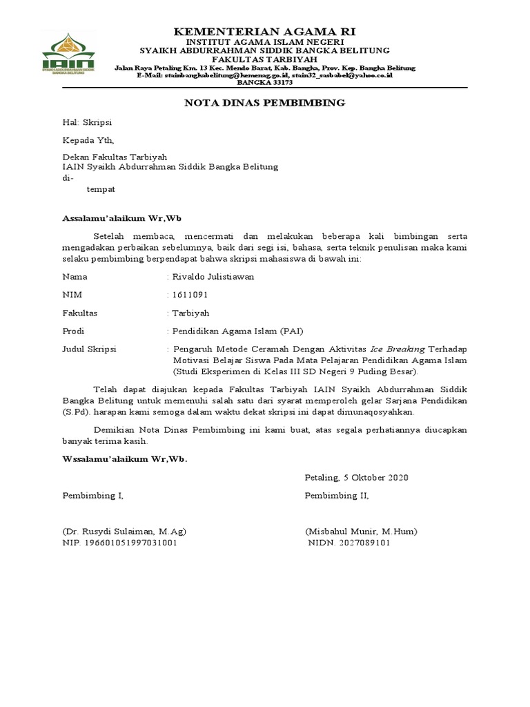 Format Nota Dinas | PDF