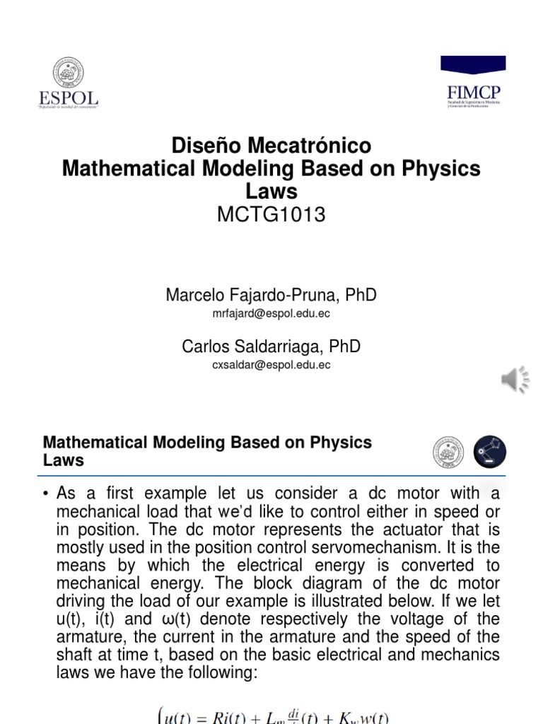 5 - Mathematical Modeling Based On Physics Laws | PDF | Electric Motor ...