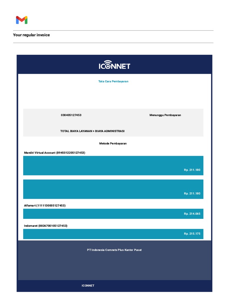 Gmail - Your Regular Invoice | PDF