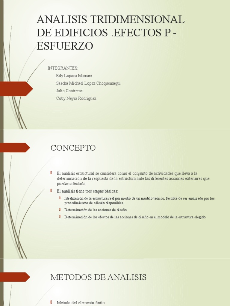 Analisis Tridimensional de Edificios Final | PDF | Estrés (Mecánica) | Doblar