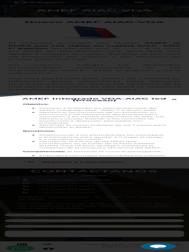 Nuevo AMEF AIAG-VDA 1ra Edición - Entrenamientos - (2021) | PDF