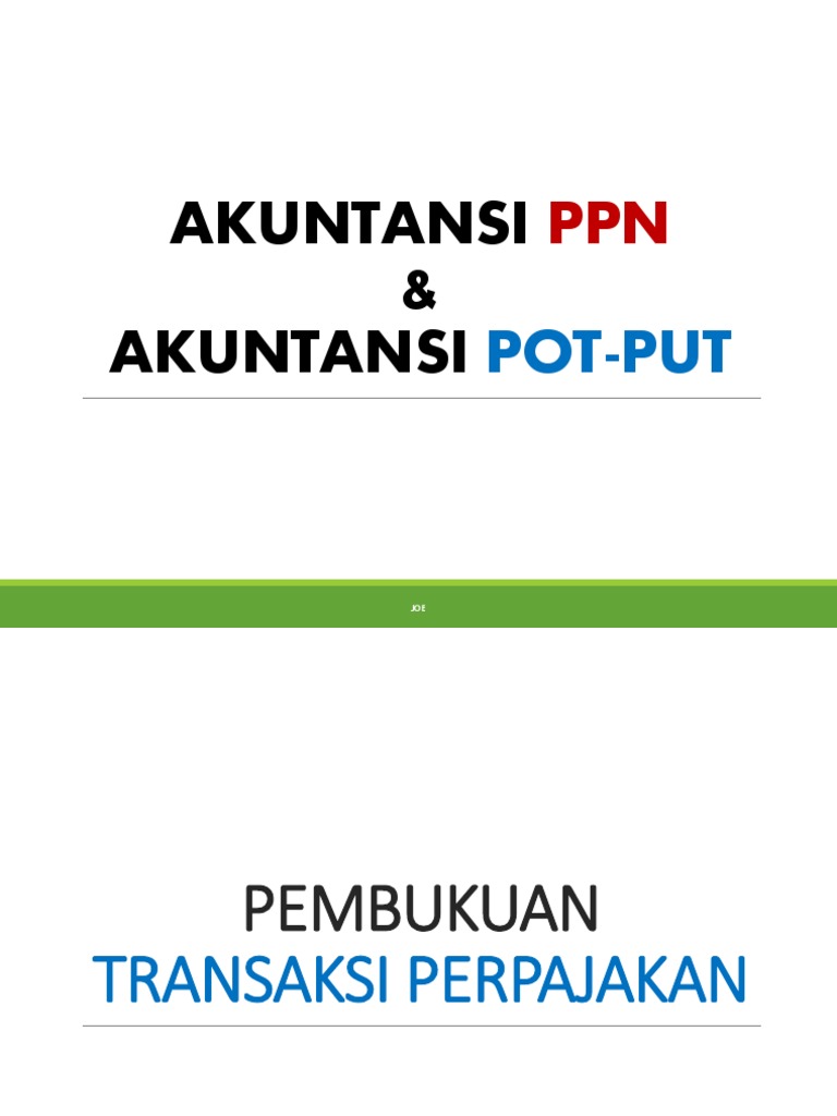 Akuntansi PPN Dan Pot Put | PDF