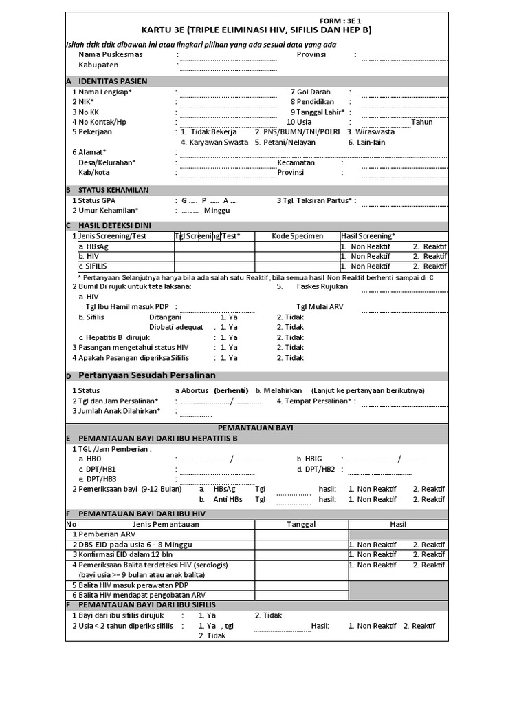 3E1 Kartu Bumil | PDF
