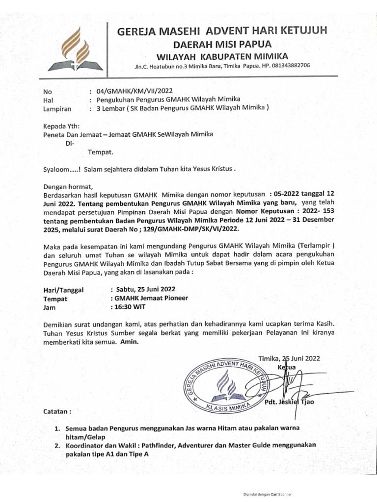 Surat Undangan Pengukuhan | PDF