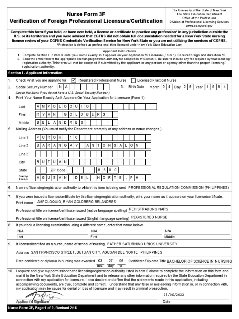 Nurse 3 F | PDF | Licensure | Nursing