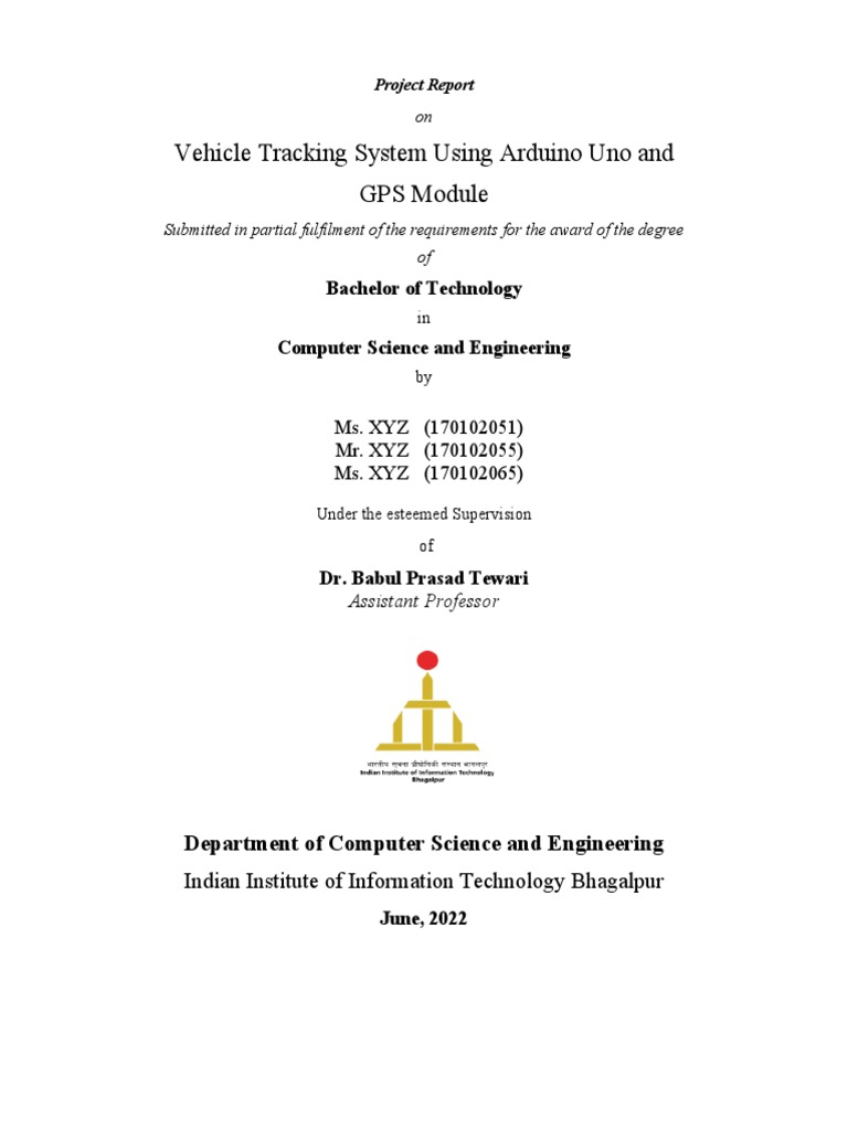 Format - B.Tech. Project Report - 22 | PDF | Times New Roman | Academic ...
