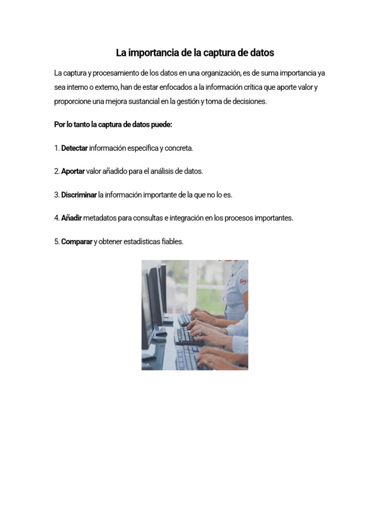 La Importancia de La Captura de Datos | PDF