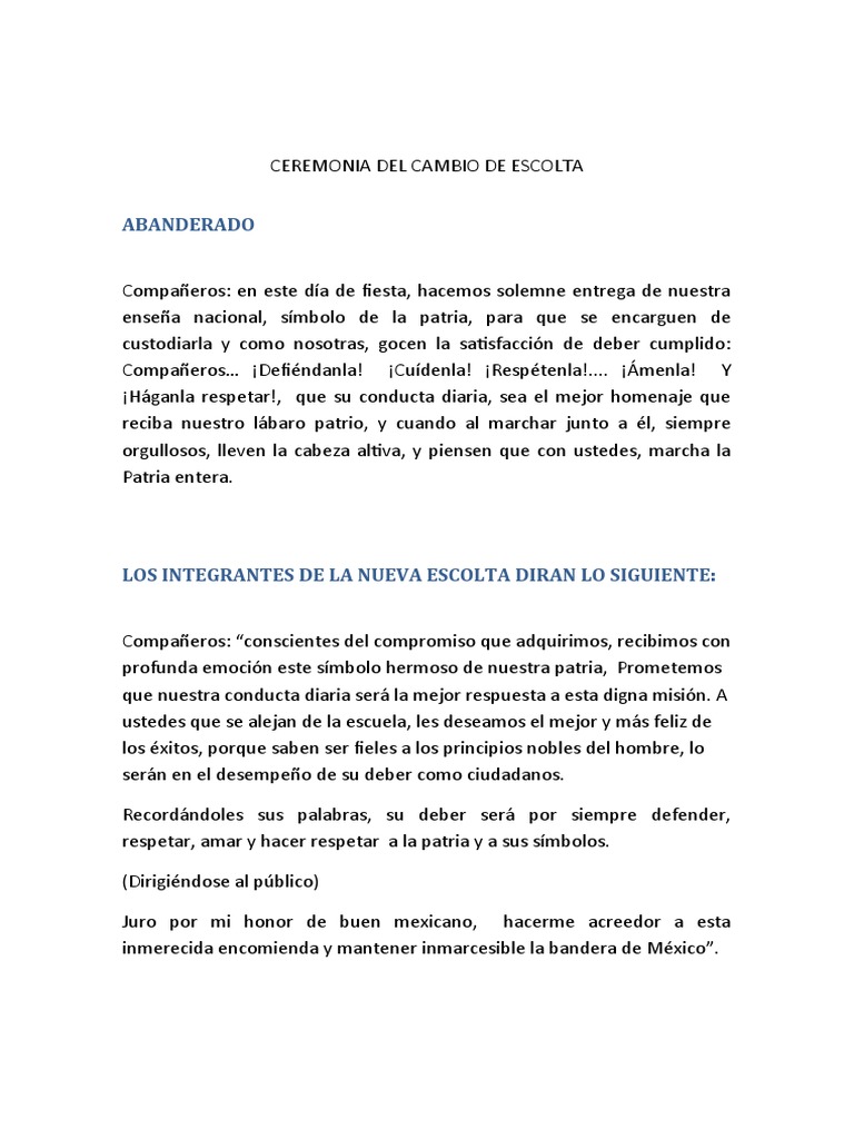Cambio de Escolta | PDF