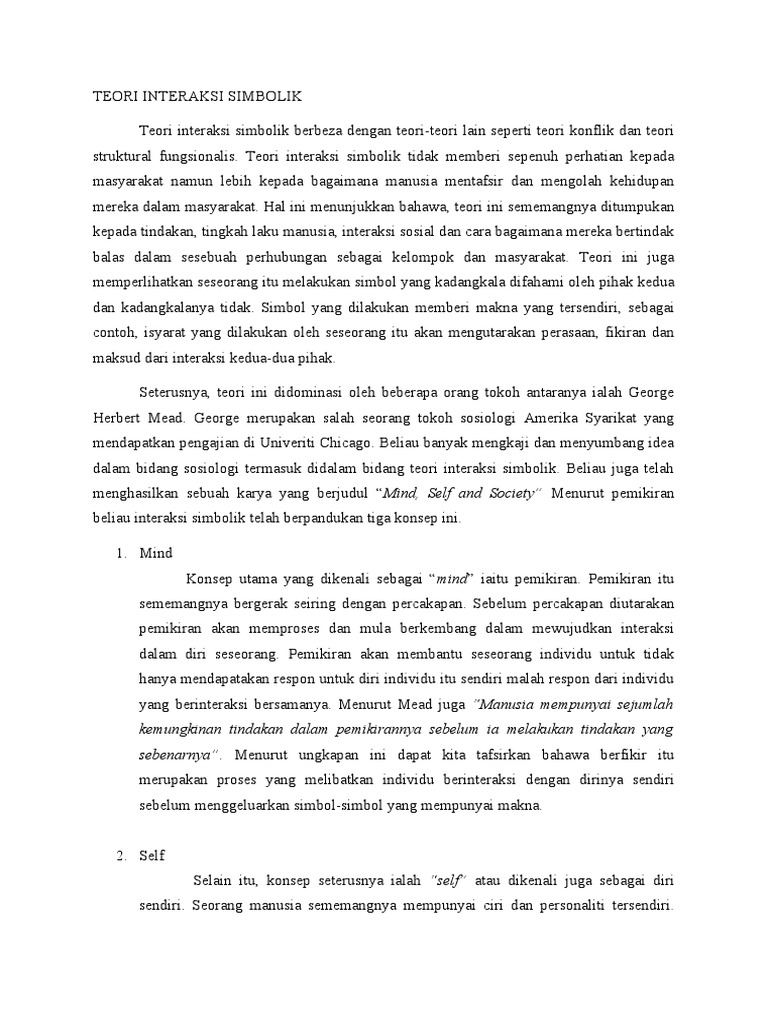 Teori Interaksi Simbolik | PDF