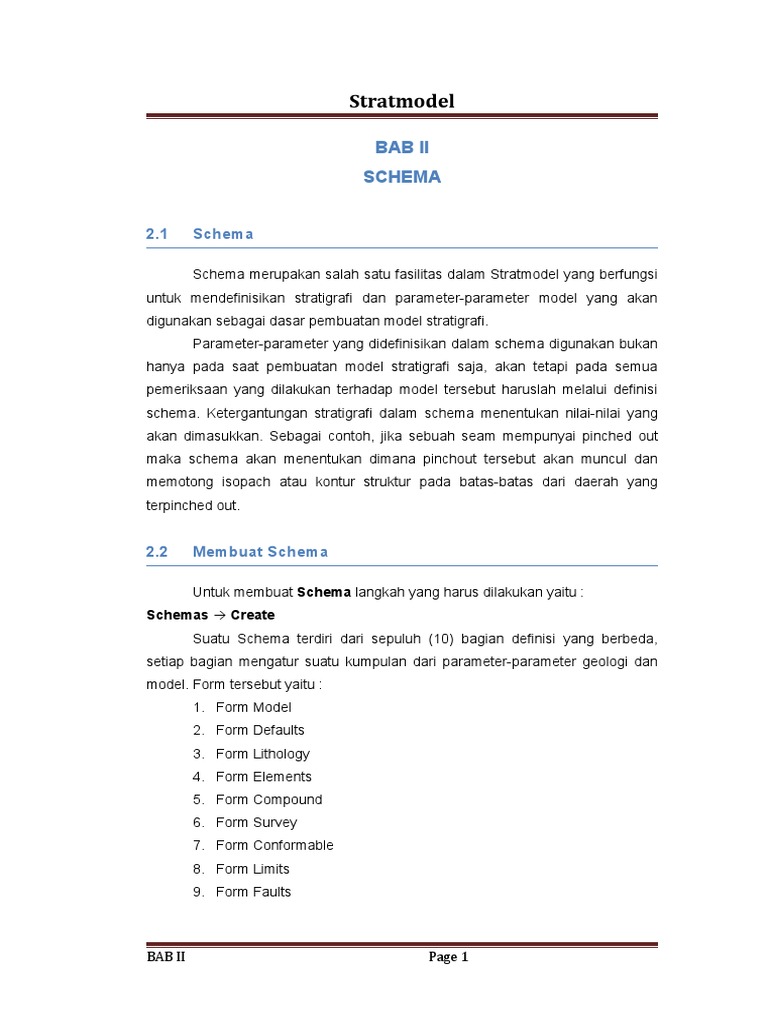 Stratmodel Schema | PDF