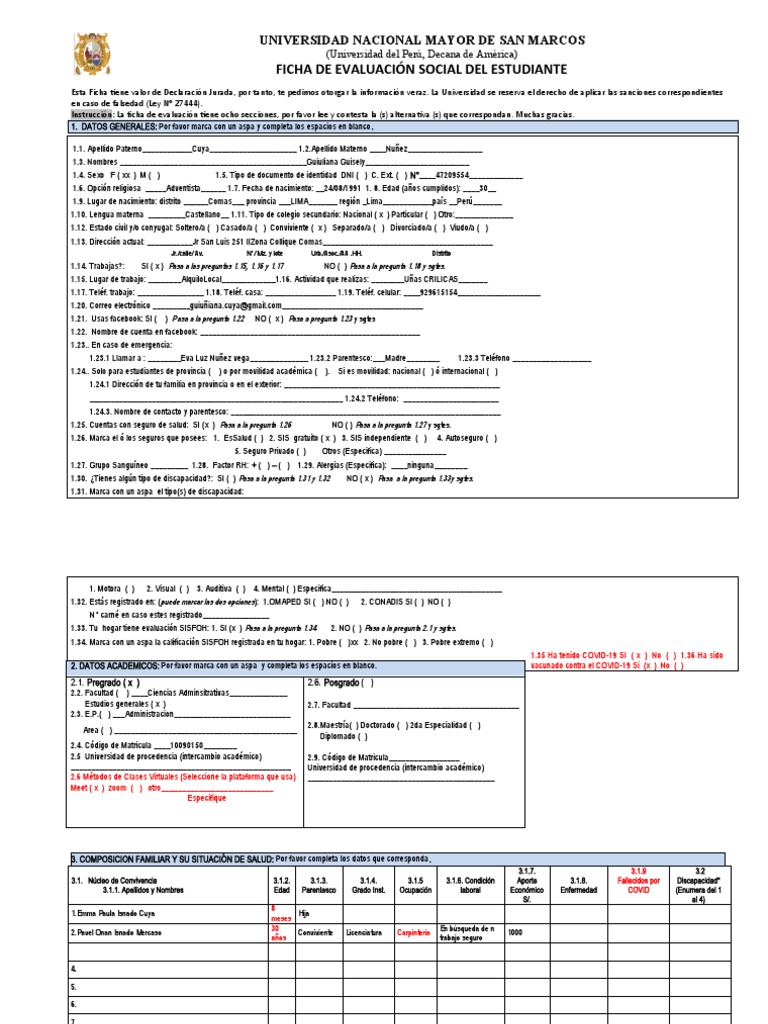 Anexo 02. Ficha Social Corregida-Anexo 2 | PDF