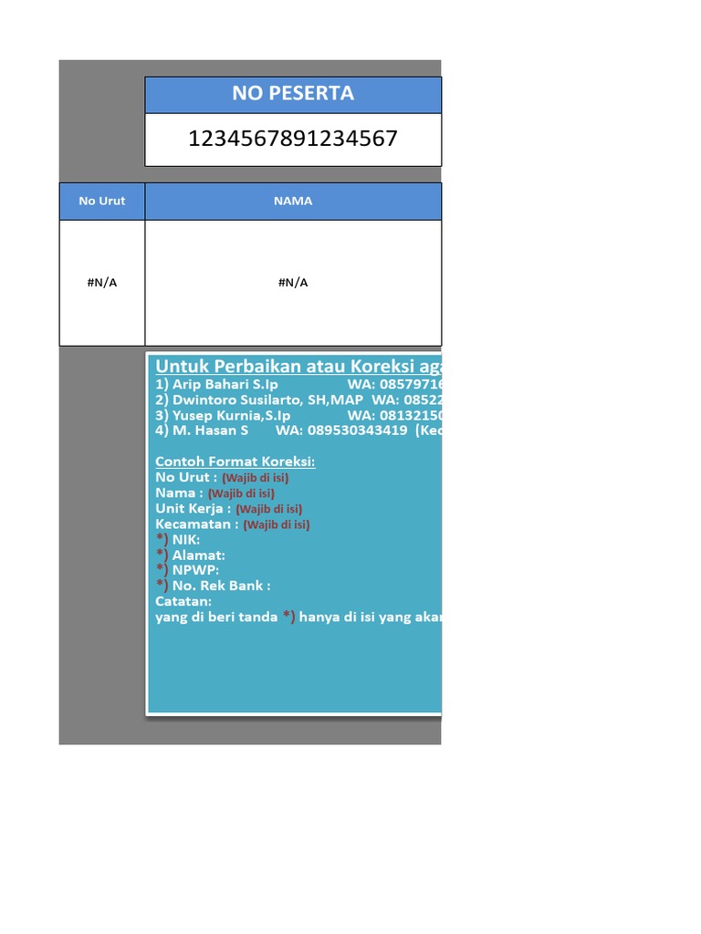 Form PPPK Dinas Pendidikan KBB Tahap 1 | PDF
