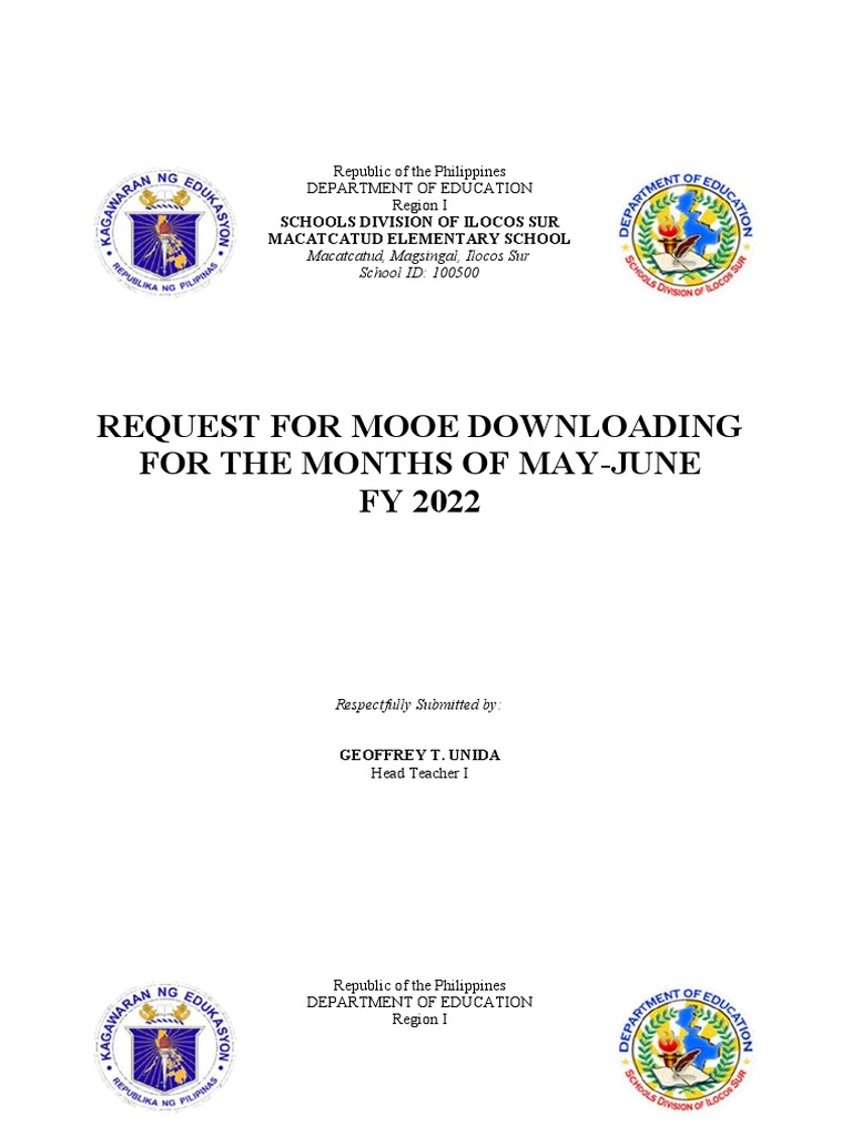 Cover Forms 2022 MOOE LR MES AND SES | PDF