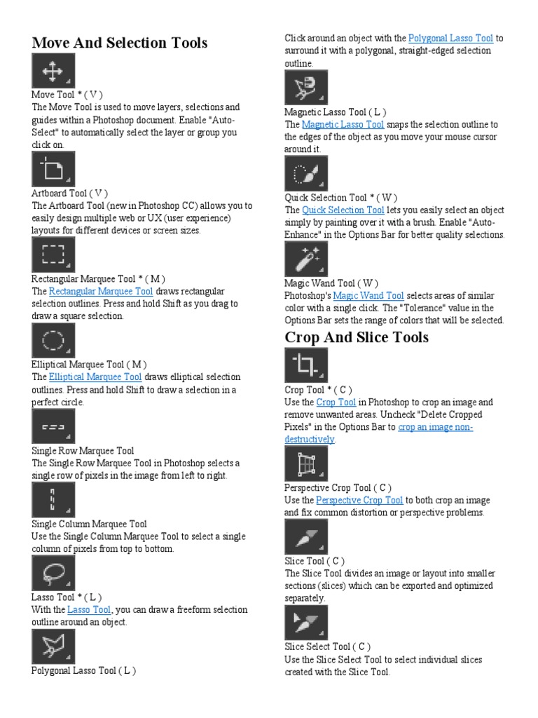 Move and Selection Tools: Polygonal Lasso Tool | PDF | Adobe Photoshop ...