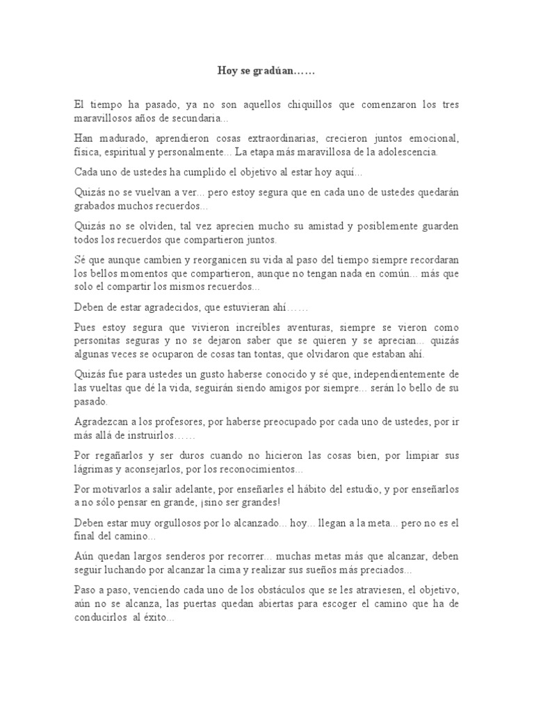 Hoy Nos Graduamos | PDF