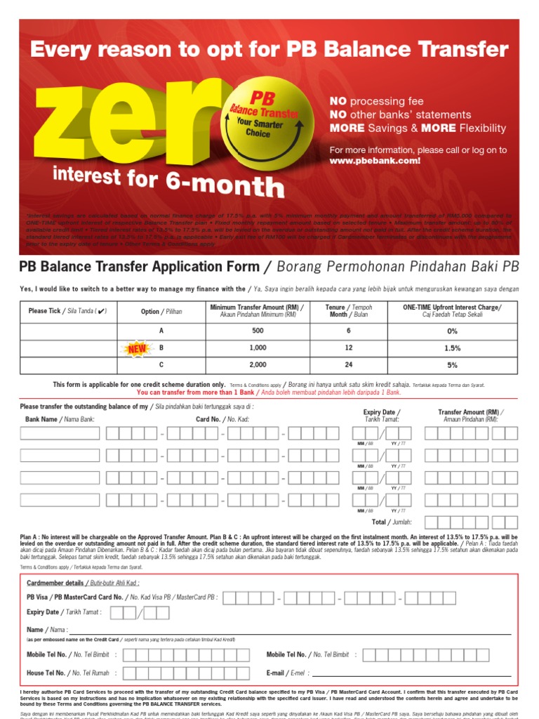 Everything You Need to Know About PB Bank's Balance Transfer Promotion ...