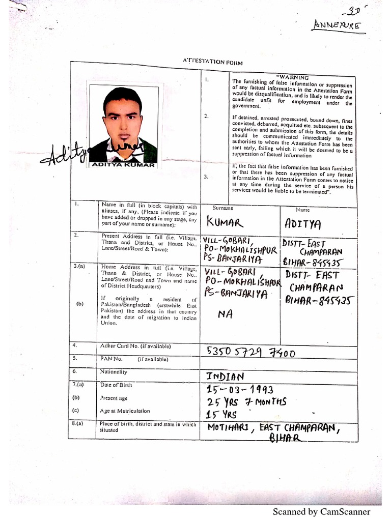 Attestation Form | PDF