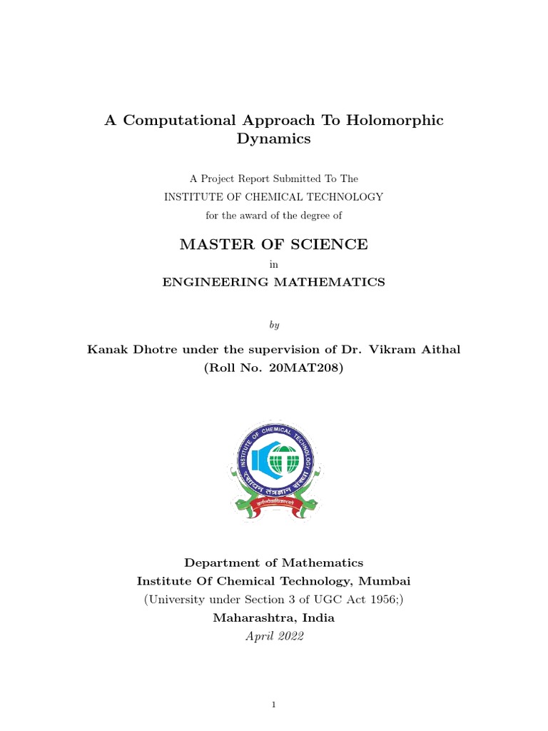 A Computational Approach To Holomorphic Dynamics - Kanak Dhotre | PDF | Manifold | Mathematics