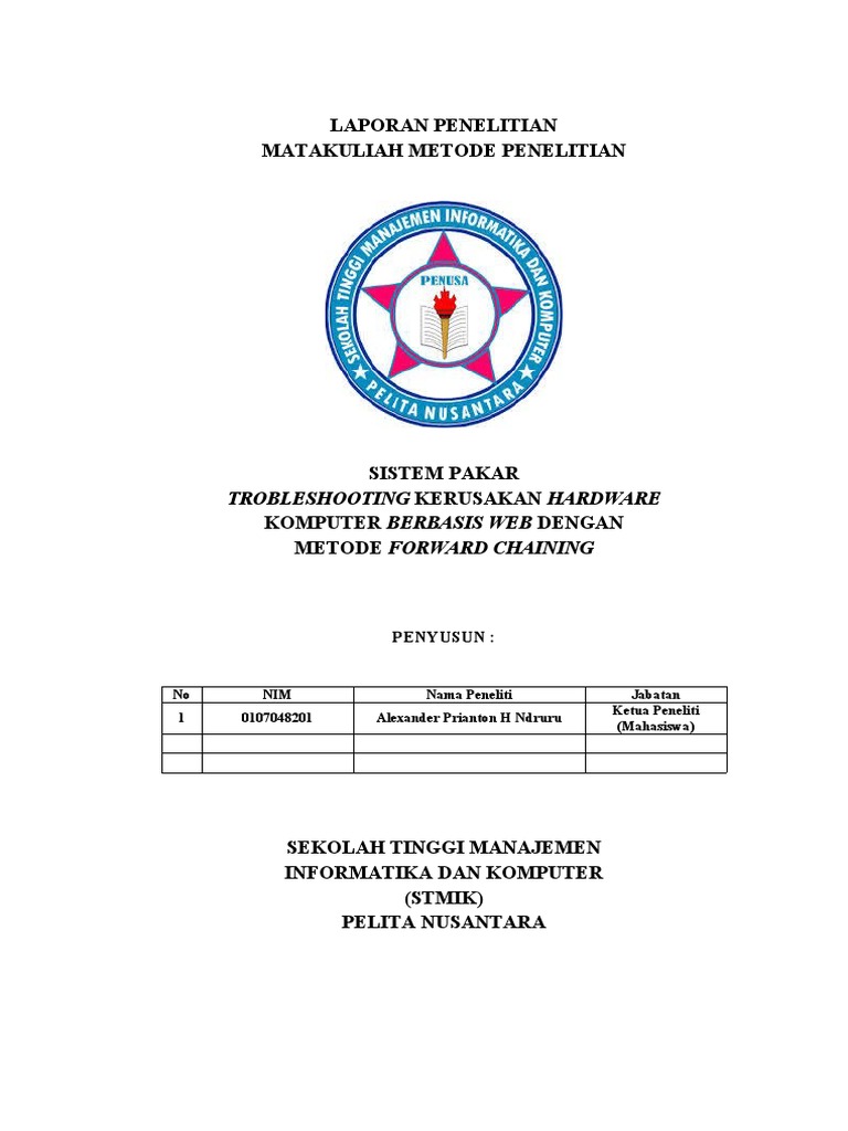 Laporan Proposal Metode Penelitian Alex | PDF
