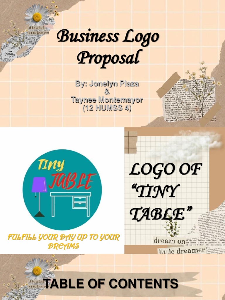 Business Logo Proposal: By: Jonelyn Plaza & Taynee Montemayor (12 HUMSS ...