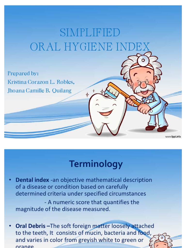 Simplified Oral Hygiene Index (OHI-S) | PDF | Science & Mathematics
