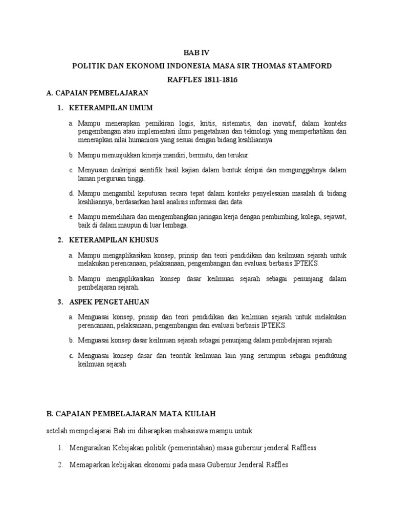 Masa Pemerintahan Gubernur Raffles | PDF