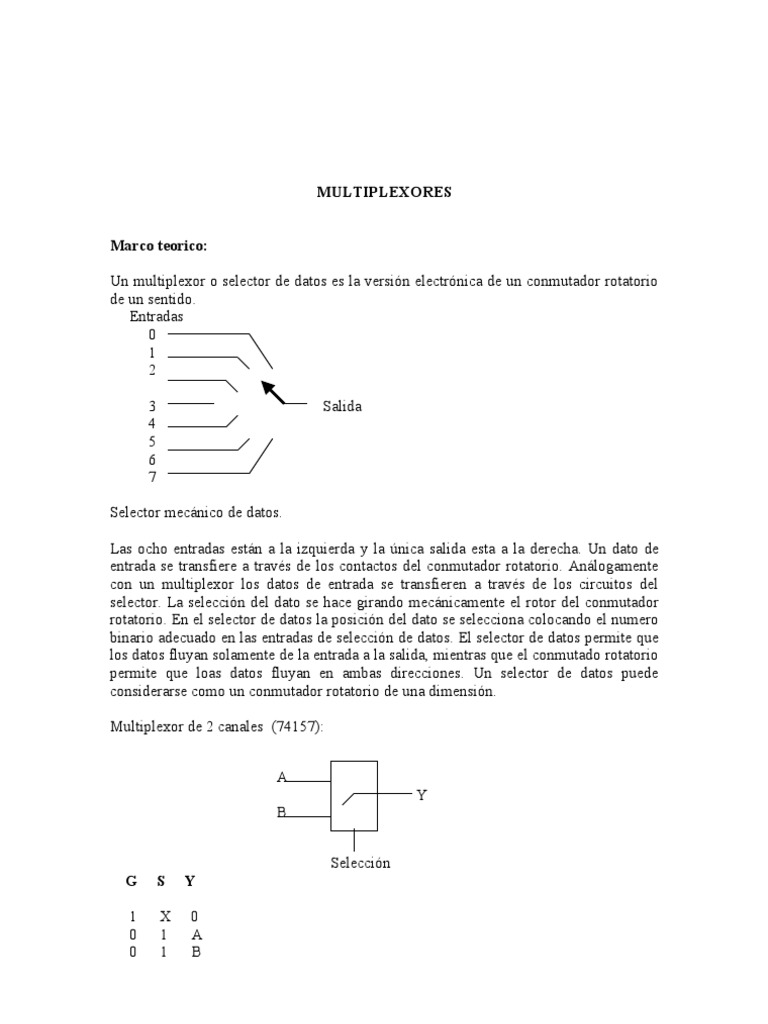 Multiplexor | PDF | Electrónica | Ingeniería Informática