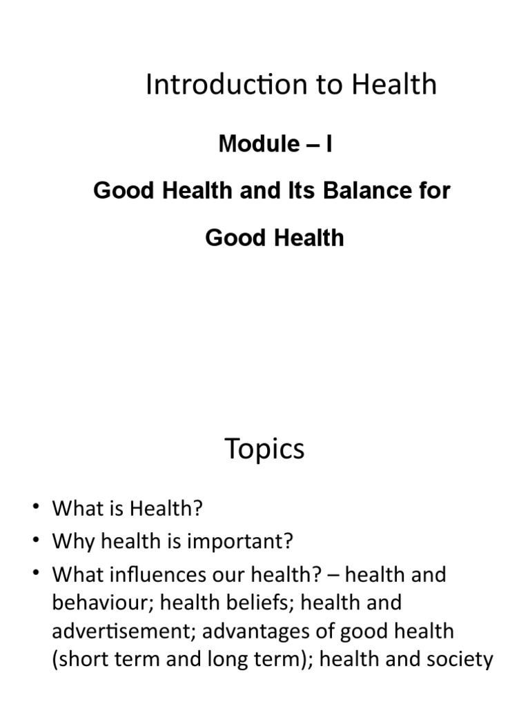Module 1 Introduction To Health | PDF | Mental Health | Cardiovascular ...