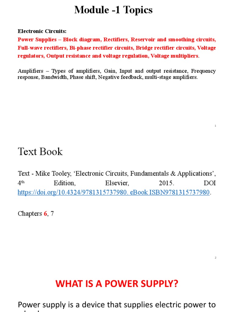Module 1 (Rectifier) | PDF | Rectifier | Power Supply