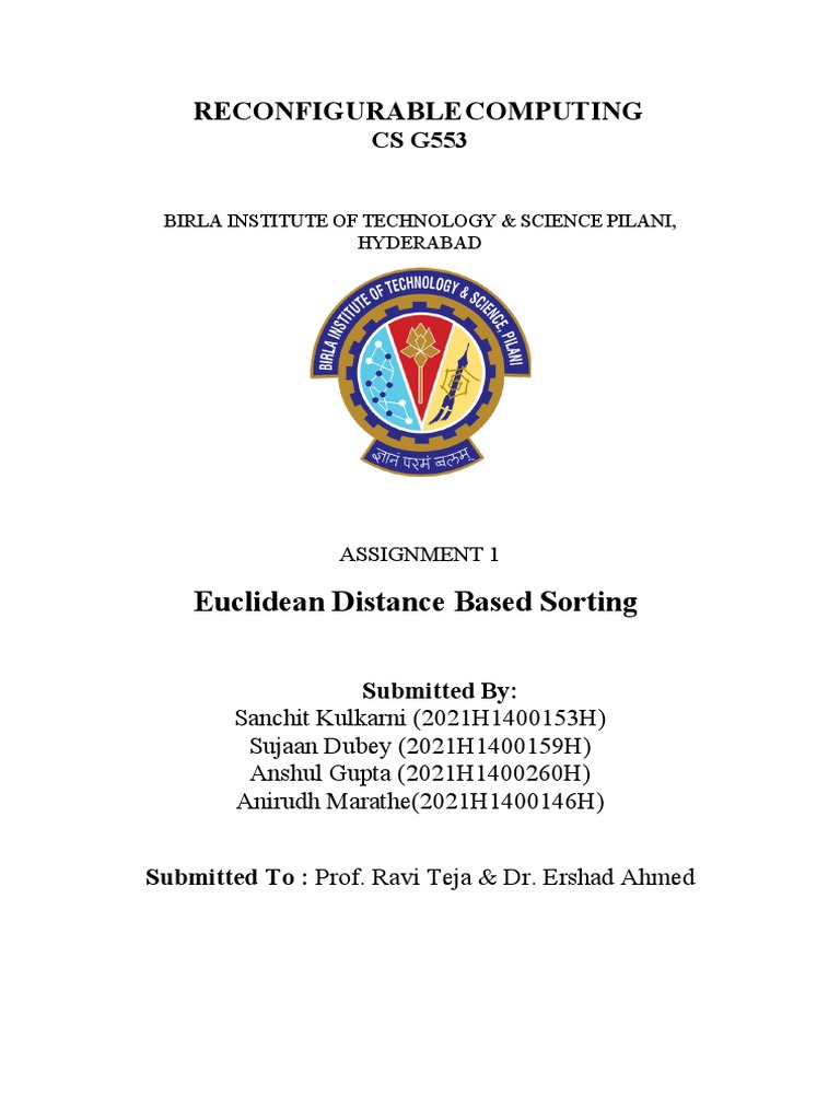 Reconfigurablecomputing: Euclidean Distance Based Sorting | PDF | Theoretical Computer Science ...