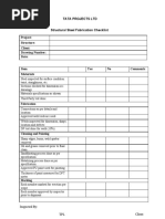 Structural Steel Fabrication Checklist | PDF | Metal Fabrication | Structural Steel