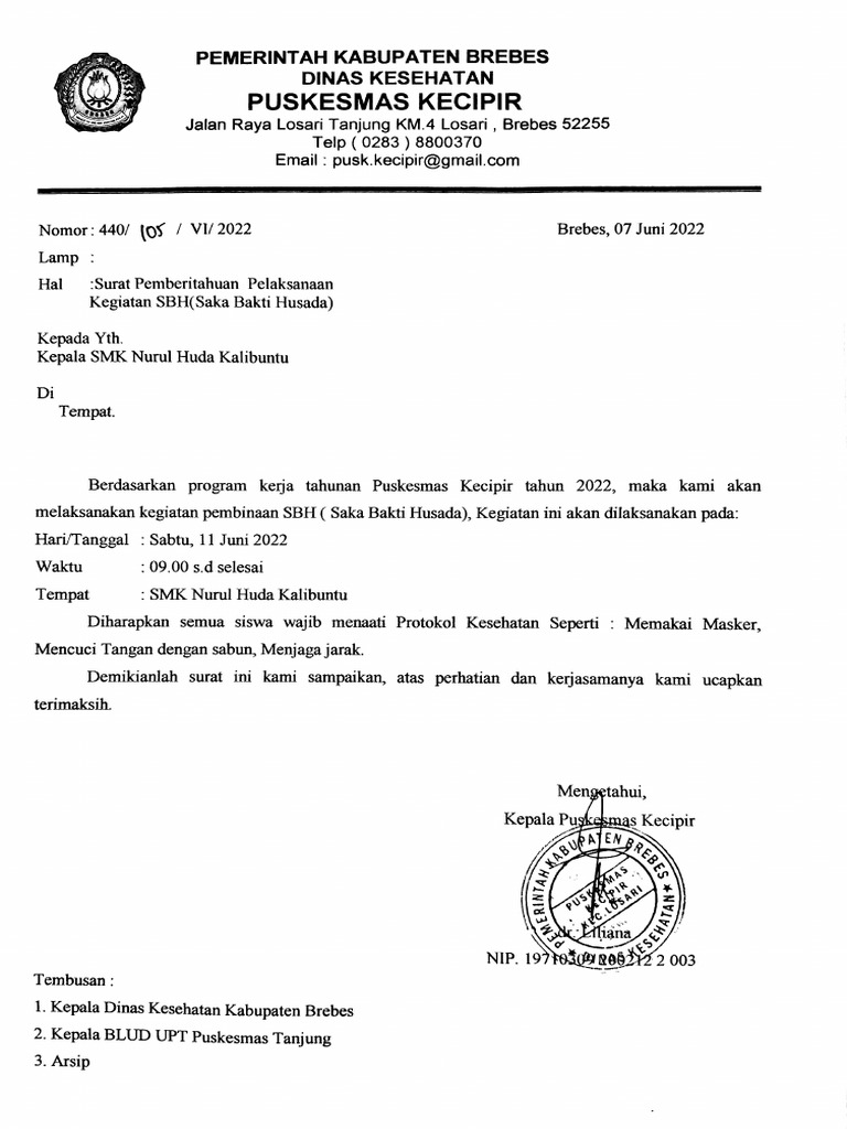 Surat Pembinaan SBH | PDF